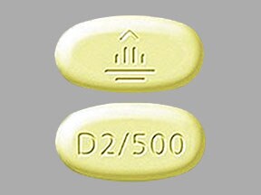 Pill Finder: D2/500 Logo Yellow Elliptical / Oval - Medicine.com