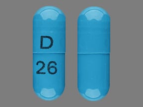 Pill Finder: D 26 Blue Capsule-shape - Medicine.com