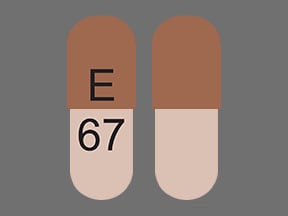 Pill Finder: E 67 Brown Capsule-shape - Medicine.com