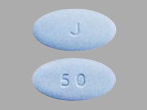 Pill Finder: J 50 Blue Elliptical / Oval - Medicine.com