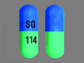 Pill Finder: SG 114 Blue Capsule-shape - Medicine.com