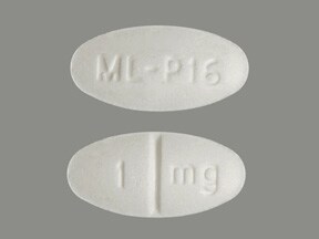 Pill Finder: ML P16 1 mg White Elliptical / Oval - Medicine.com