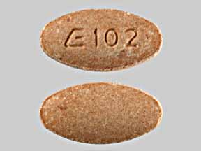 Pill Finder: E 102 Peach Elliptical / Oval - Medicine.com