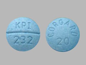 Pill Finder: CORGARD 20 KPI 232 Blue Round - Medicine.com