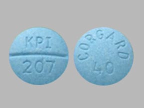 Pill Finder: CORGARD 40 KPI 207 Blue Round - Medicine.com