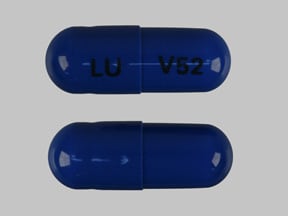 Pill Finder: LU V52 Blue Capsule-shape - Medicine.com