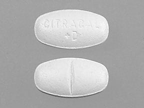 Pill Finder: CITRACAL +D White Elliptical / Oval - Medicine.com