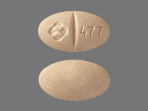 Pill Finder: Logo 477 Orange Elliptical / Oval - Medicine.com