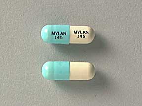 Pill Finder: MYLAN 145 MYLAN 145 Blue Capsule-shape - Medicine.com
