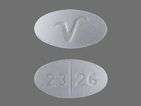 Pill Finder: V 23 26 White Elliptical / Oval - Medicine.com