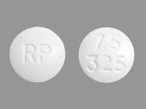 Pill Finder: RP 7.5 325 White Round - Medicine.com