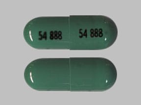 Pill Finder: 54 888 54 888 Green Capsule-shape - Medicine.com