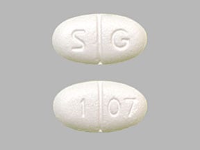 Pill Finder: S G 1 07 White Elliptical / Oval - Medicine.com
