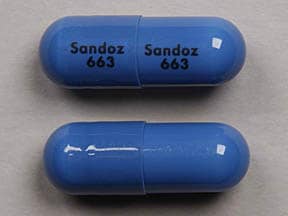 Pill Finder: Sandoz 663 Sandoz 663 Blue Capsule-shape - Medicine.com