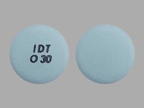 Pill Finder: IDT O 30 Blue Round - Medicine.com