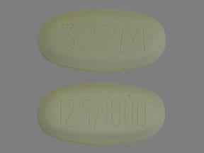 Pill Finder: 12.5/1000 322M Yellow Elliptical / Oval - Medicine.com