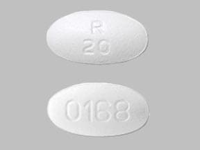 Pill Finder: R 20 0168 White Elliptical / Oval - Medicine.com
