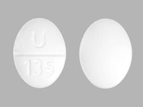 Pill Finder: U 135 White Elliptical / Oval - Medicine.com