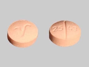 Pill Finder: V 25 43 Peach Elliptical / Oval - Medicine.com