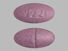 Pill Finder: V221 Purple Elliptical / Oval - Medicine.com