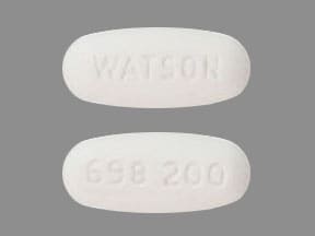 Pill Finder: WATSON 698 200 White Elliptical / Oval - Medicine.com