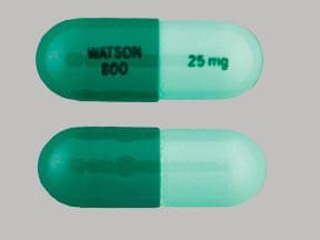 Pill Finder: WATSON 800 25 mg Green Capsule-shape - Medicine.com