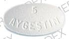Pill Finder: 5 AYGESTIN White Elliptical / Oval - Medicine.com