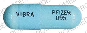 Pill Finder: VIBRA PFIZER 095 Blue Capsule-shape - Medicine.com
