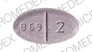Pill Finder: barr 869 2 Purple Elliptical / Oval - Medicine.com