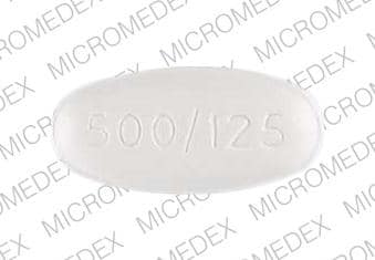 Pill Finder: AUGMENTIN 500/125 White Elliptical / Oval - Medicine.com