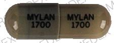 Pill Finder: MYLAN 1700 MYLAN 1700 Gray Capsule-shape - Medicine.com