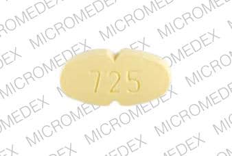 Pill Finder: 725 S P Yellow Elliptical / Oval - Medicine.com