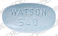 Pill Finder: WATSON 540 Blue Elliptical / Oval - Medicine.com