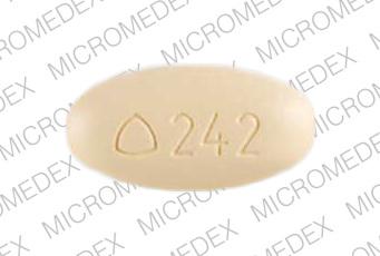 Pill Finder: Logo 242 Gold Elliptical / Oval - Medicine.com