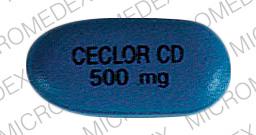 Pill Finder: CECLOR CD 500 mg Blue Elliptical / Oval - Medicine.com