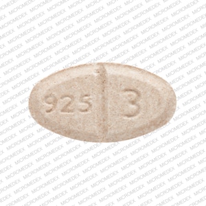 Pill Finder: barr 925 3 Tan Elliptical / Oval - Medicine.com