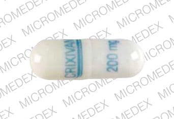 Pill Finder: CRIXIVAN 200 mg White Capsule-shape - Medicine.com