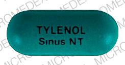 Pill Finder: TYLENOL Sinus NT Green Capsule-shape - Medicine.com