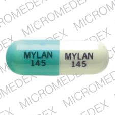 Pill Finder: MYLAN 145 MYLAN 145 Blue Capsule-shape - Medicine.com