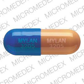 Pill Finder: MYLAN 3205 MYLAN 3205 Blue Capsule-shape - Medicine.com