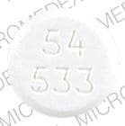 Pill Finder: 54 533 White Round - Medicine.com