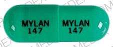 Pill Finder: MYLAN 147 MYLAN 147 Green Capsule-shape - Medicine.com