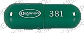 Pill Finder: Organon 381 Green Capsule-shape - Medicine.com