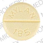 Pill Finder: MYLAN 185 80 Yellow Round - Medicine.com