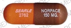 Pill Finder: SEARLE 2762 NORPACE 150 MG Orange Capsule-shape - Medicine.com