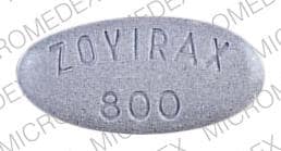 Pill Finder: ZOVIRAX 800 Purple Elliptical / Oval - Medicine.com