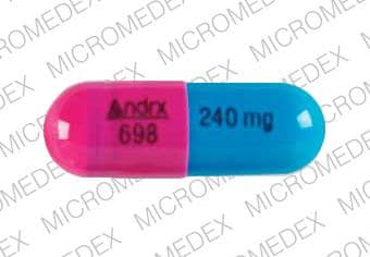 Pill Finder: Andrx 698 240mg Pink Capsule-shape - Medicine.com