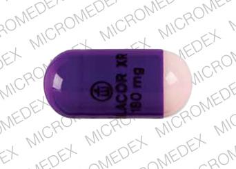 Pill Finder: Logo DILACOR XR 180 mg Purple Capsule-shape - Medicine.com