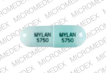 Pill Finder: MYLAN 5750 MYLAN 5750 Blue Capsule-shape - Medicine.com