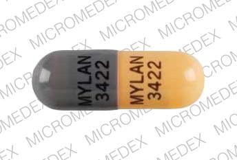 Pill Finder: MYLAN 3422 MYLAN 3422 Gray Capsule-shape - Medicine.com